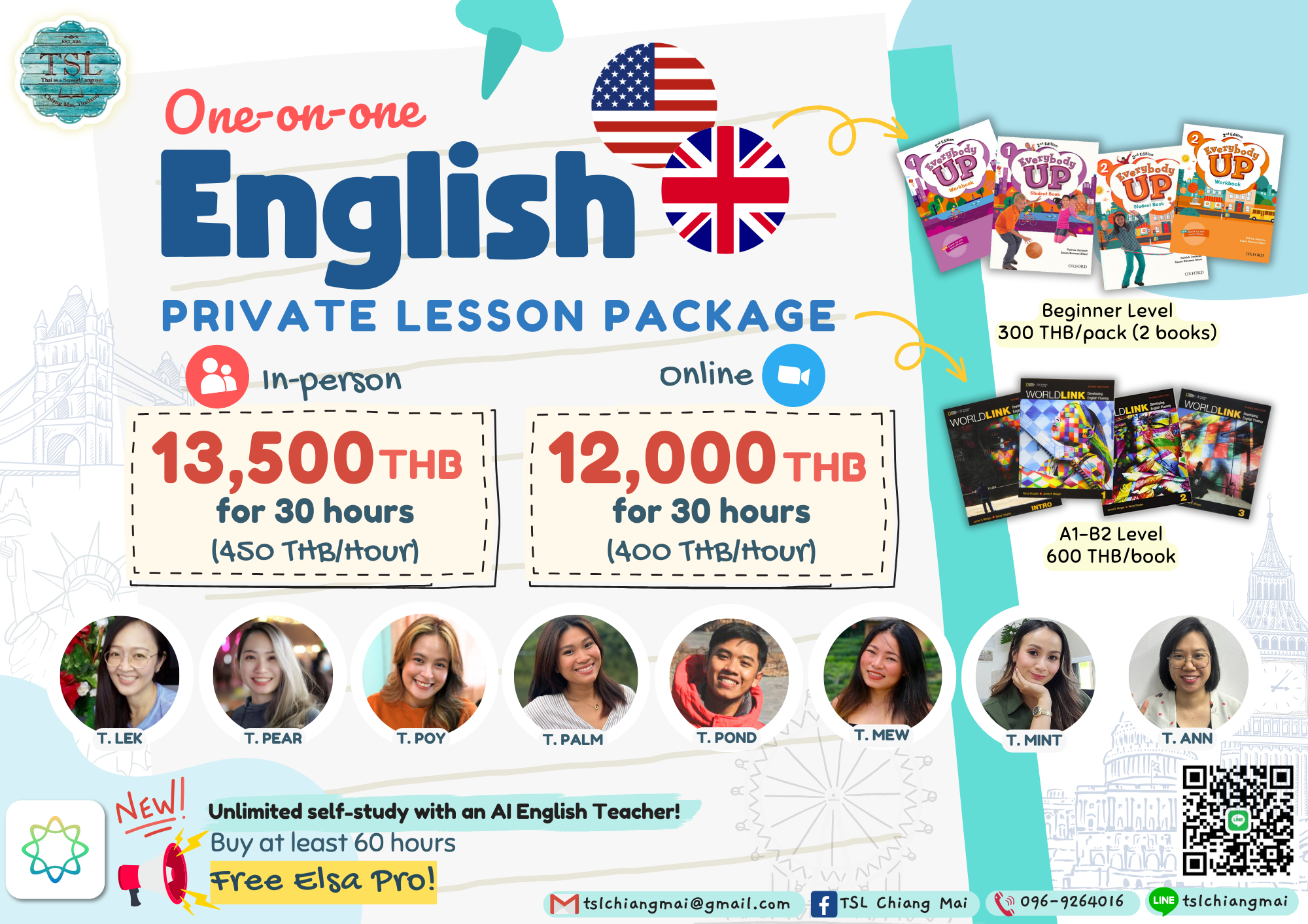 English Private Courses TSL Chiang Mai- Thai as a Second Language School